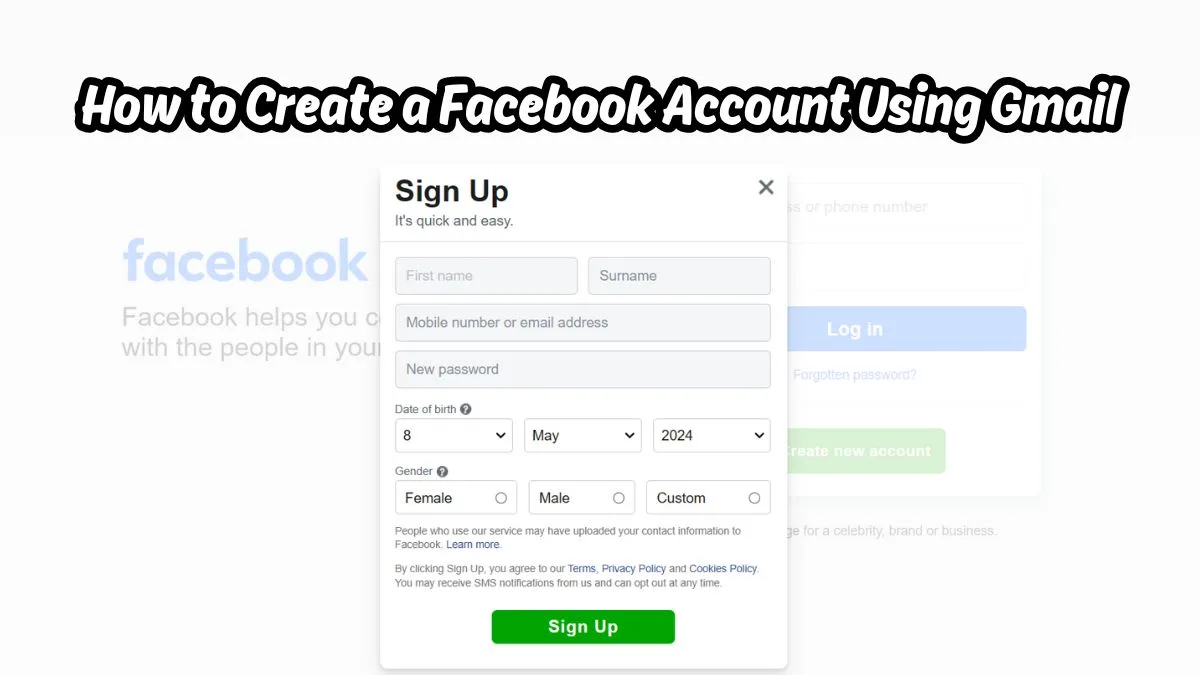 How to Create a Facebook Account Using Gmail - Izoate