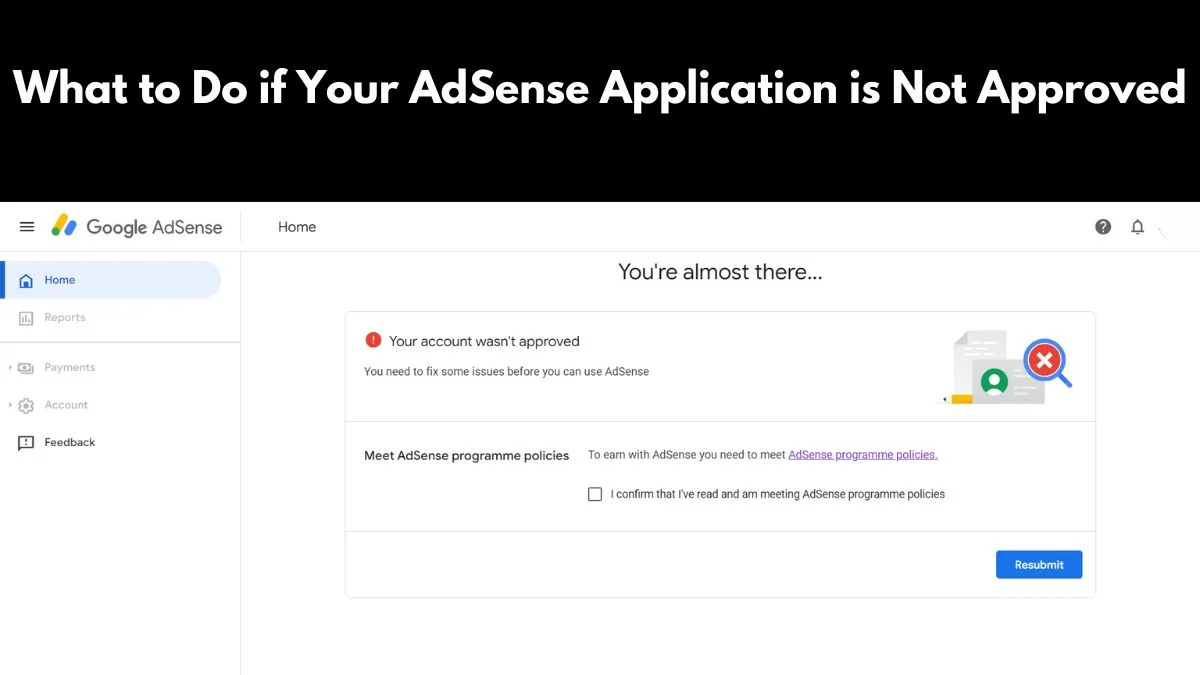 What to Do if Your AdSense Application is Not Approved: You Need to Fix Some Issues Before You ...