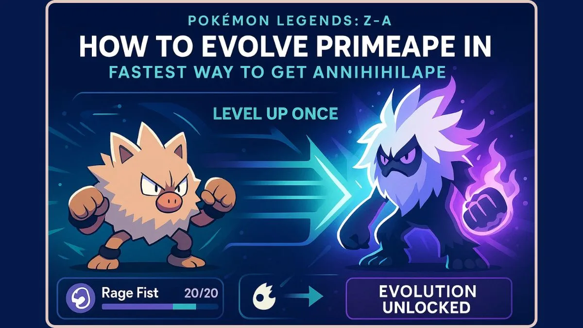 How to Evolve Primeape in Pokémon Legends: Z-A: Fastest Way to Get ...