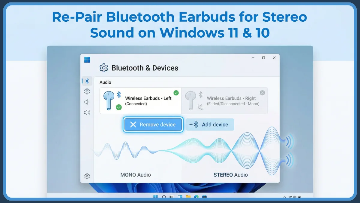 How to Re-Pair Bluetooth Earbuds for Stereo Sound on Windows 11 & 10 ...