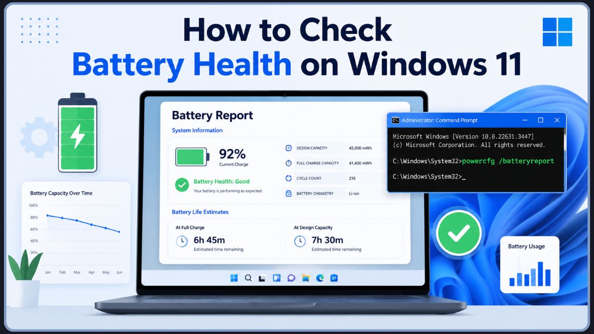 Battery Health Check Windows 11 CMD Command: How to Generate and ...